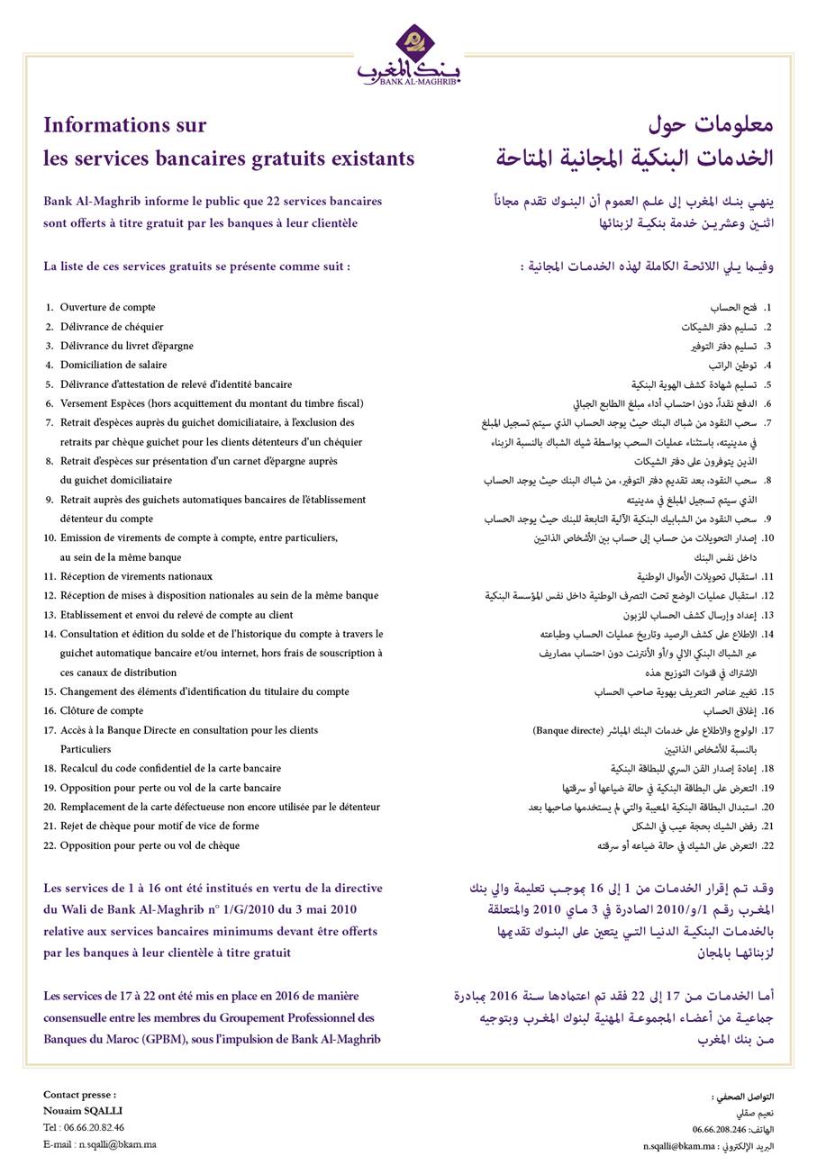 Voici les 22 services bancaires gratuits | FINANCE INCLUSIVE